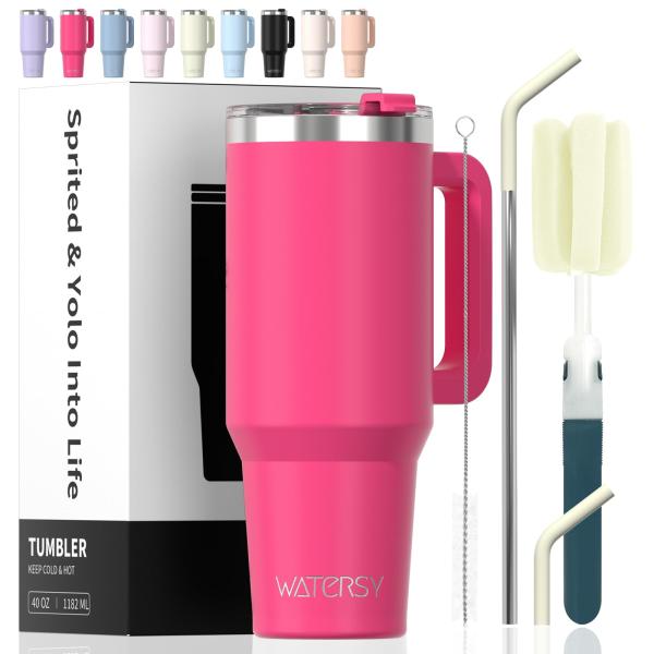 ・【Easy to Carry】The water bottle can be easily placed in the car cup holder, and the one-handle design allows you to eas...