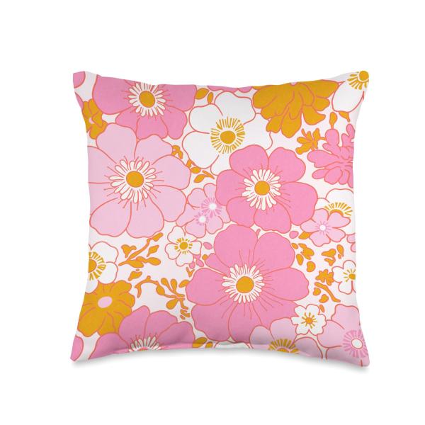 ・Pink Pastel Floral Retro 70s Groovy Boho Summer Pattern・Pink Pastel Floral Retro 70s Groovy Boho Summer Pattern・100% sp...