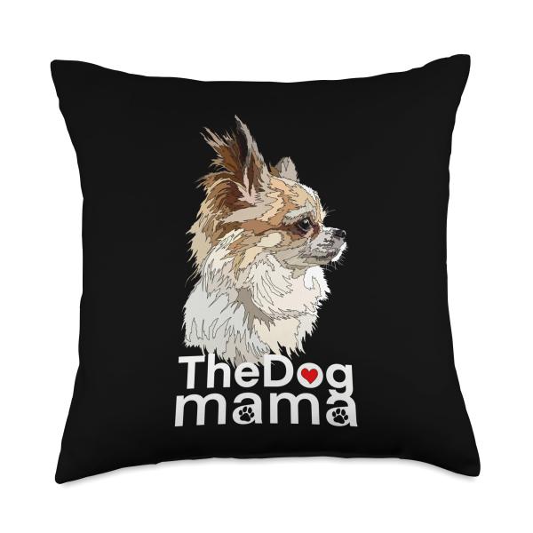 ・The Dog Mama Chihuahua Long Haired Mom Chiwawa Dog Mother・Chihuahua Long Hair Mom Gift for chihuahua mom, chiwawa mama,...