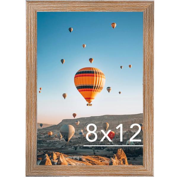 ・FRAME SIZE: The rustic brown picture frame fits 8x12 photos, simple and stylish, the frame opening display will be 0.5 ...