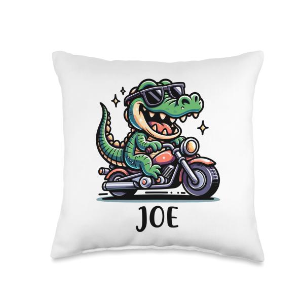 ・Cute Joe alligator on a motorcycle design for boy, son, baby, dad, grandpa, child, kids, anyone named Joe. If you're na...
