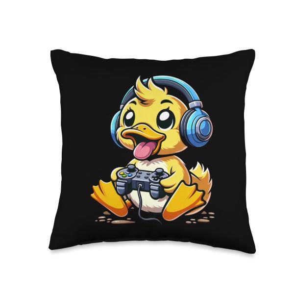 ・This cool funny cute kawaii design of a duck wearing headphones gamer headsets and playing video games is perfect for a...