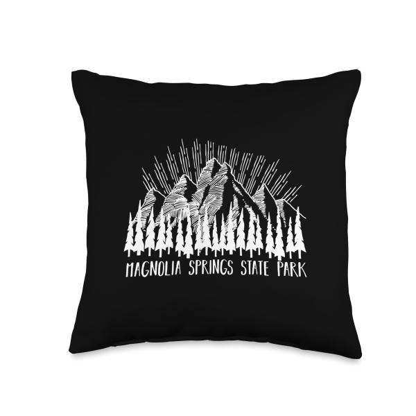 ・This retro, simple Magnolia Springs State Park GA doodle design features the mountains, rivers, and lakes of the best t...