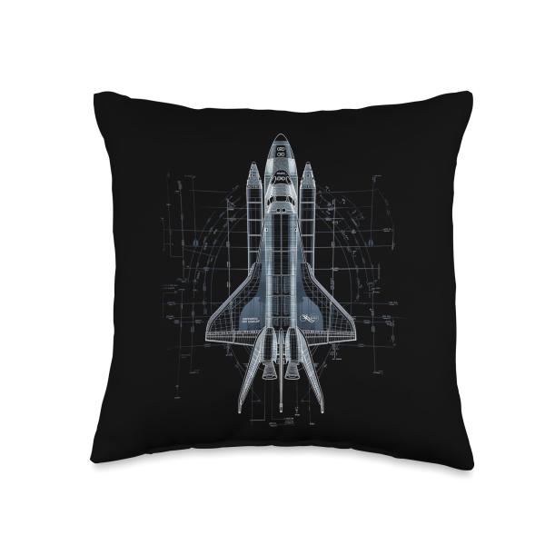 ・Space Shuttle Blueprint. Features an intricate space shuttle schematic for a sophisticated look.・Space Shuttle Blueprin...