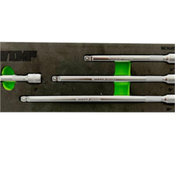 ・2 step wobble extension in 3/8" sq drive. 2 step design allows user sockets to sit fixed or have a 15 degree wobble.・Se...