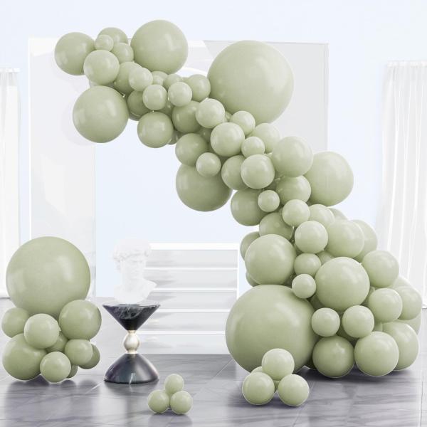 ・Package includes: 18 inch sage green balloons (3 pcs), 12 inch sage green balloons (25 pcs), 10 inch sage green balloon...