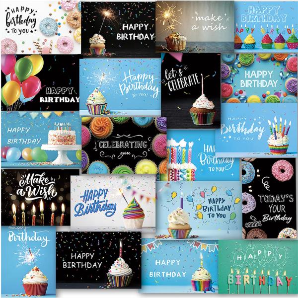 ・PREMIUM BIRTHDAY CARDS - Our 20 Unique Happy Birthday Cards are made from top-quality 300 GSM paper, giving them a luxu...