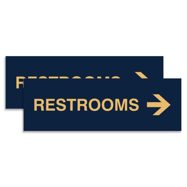 ・Clear Directional Guidance - Points guests and customers to the restroom with an easy-to-understand right arrow design....