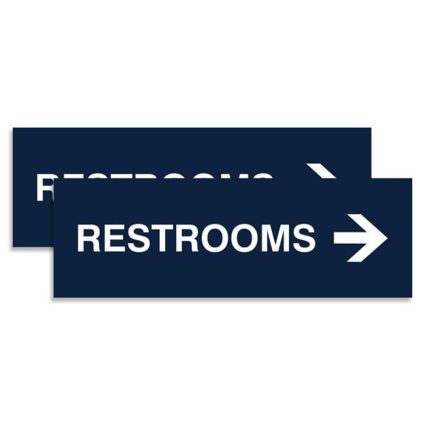 ・Clear Directional Guidance - Points guests and customers to the restroom with an easy-to-understand right arrow design....