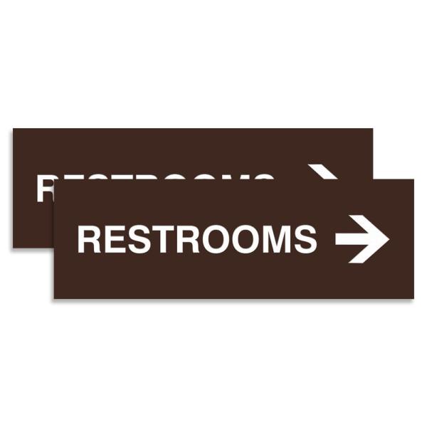・Clear Directional Guidance - Points guests and customers to the restroom with an easy-to-understand right arrow design....
