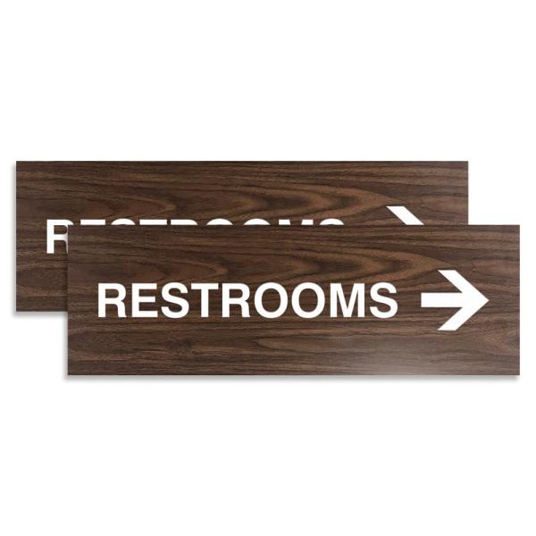 ・Clear Directional Guidance - Points guests and customers to the restroom with an easy-to-understand right arrow design....