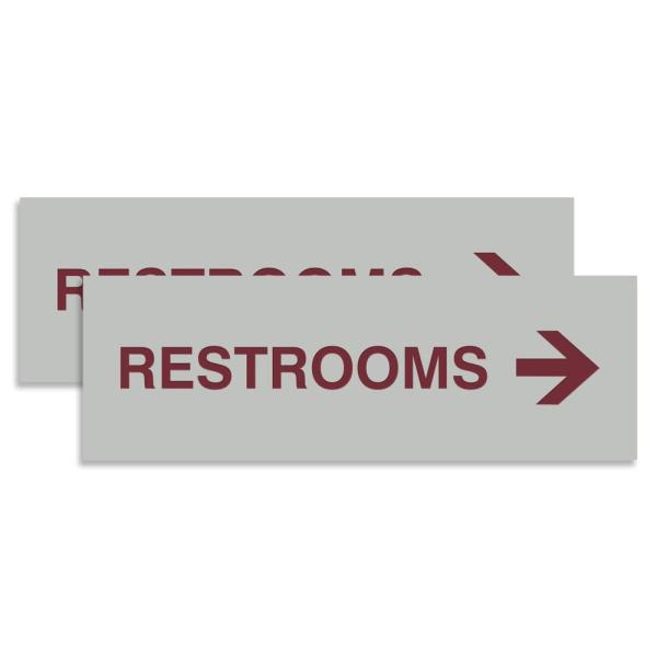 ・Clear Directional Guidance - Points guests and customers to the restroom with an easy-to-understand right arrow design....
