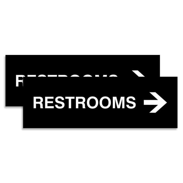 ・Clear Directional Guidance - Points guests and customers to the restroom with an easy-to-understand right arrow design....