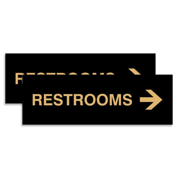 ・Clear Directional Guidance - Points guests and customers to the restroom with an easy-to-understand right arrow design....