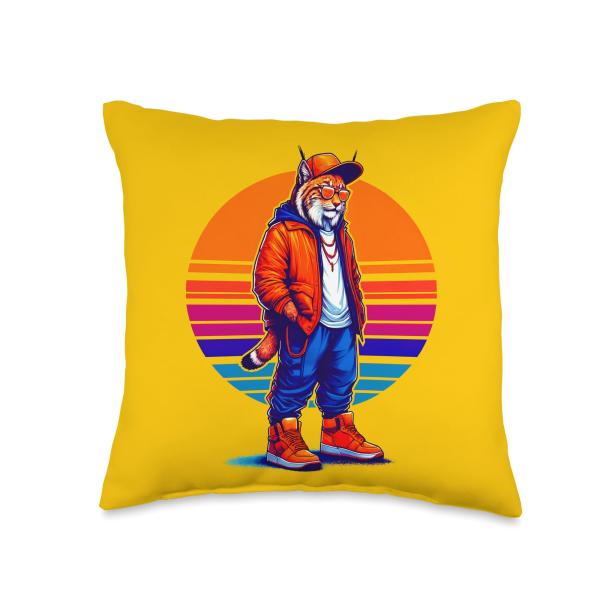 ・Embrace the unique blend of urban and wildlife with this modern illustration of a cool Lynx. Dressed in vibrant hip-hop...