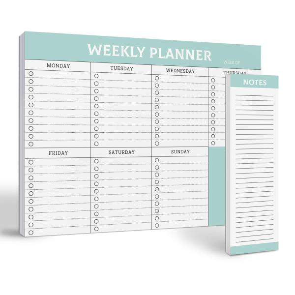 ・生産性を向上させます。 お揃いのメモ帳付きウィークリープランナー。 この日付のないウィークリープランナーパッドは、54枚の切り取りシート付きで、これまで以上に集中力と生産性を向上させます。 デスクプランナーに最適なサイズで、ウィークリーメ...