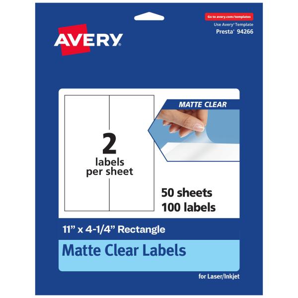 ・Create your own custom labels with Avery blank label template Presta 94266・The frosted, translucent finish blends into ...
