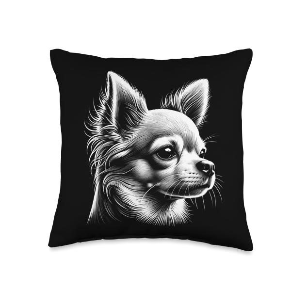 ・Chihuahua Dog Art design. This cool portrait of a cute Chihuahua in realistic drawing style is ideal as elegant casual ...