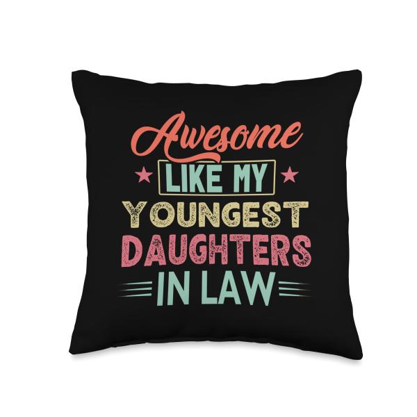 ・Funny awesome like my youngest daughter in law vintage Parents Day dad men women him her tee graphics vintage design re...