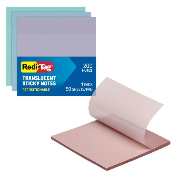 ・You get 4 pads with 50 sheets per pad of translucent notes; ideal for office, school and work environments; 200 notes t...