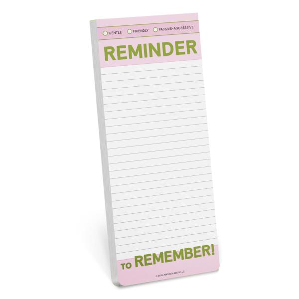 ・Includes: one (1) list notepad, 3.5 x 9-inches, 50 sheets. Knock Knock Make-a-List Pads have hard chipboard backing, an...