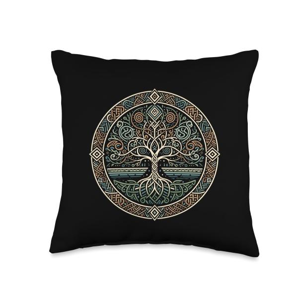 ・Nordic spiritual symbolism design. Embrace tranquility with this cute celestial Tree of Life design in Nordic art style...