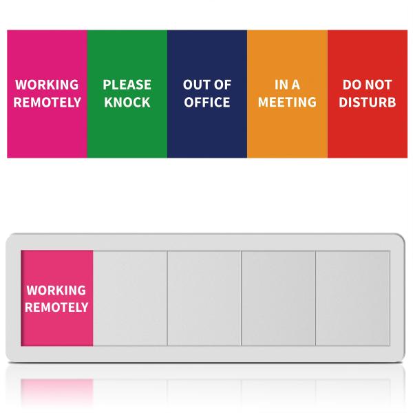 ・【5つのクリアプライバシーオプション】当社のスライドドアサインには5つのステータスオプションがあります:おやすみ、たたく、会議中、不在、リモートワーク。 このオフィスドアサインは、不必要な中断を回避し、他の人にあなたの仕事状況を知らせます...