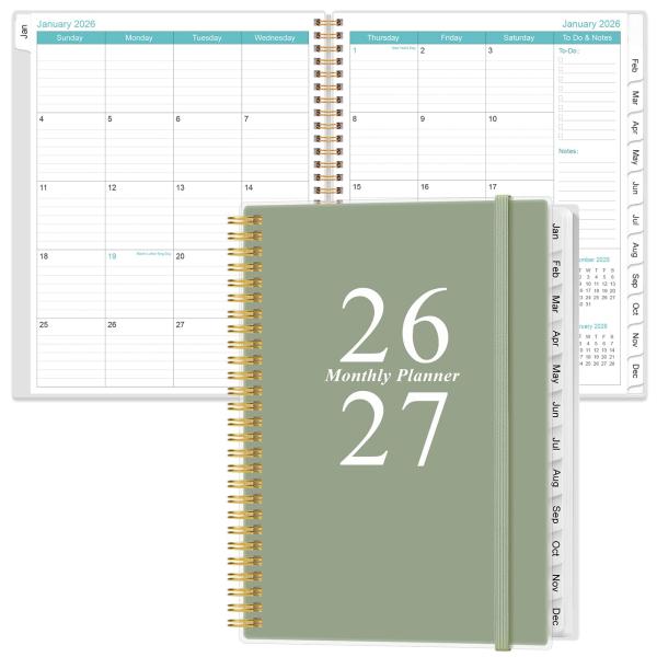 ・2026-2027 MONTHLY PLANNER - From January 2026 - June 2027, this planner 2026-2027 covers 18 months of monthly pages, gr...