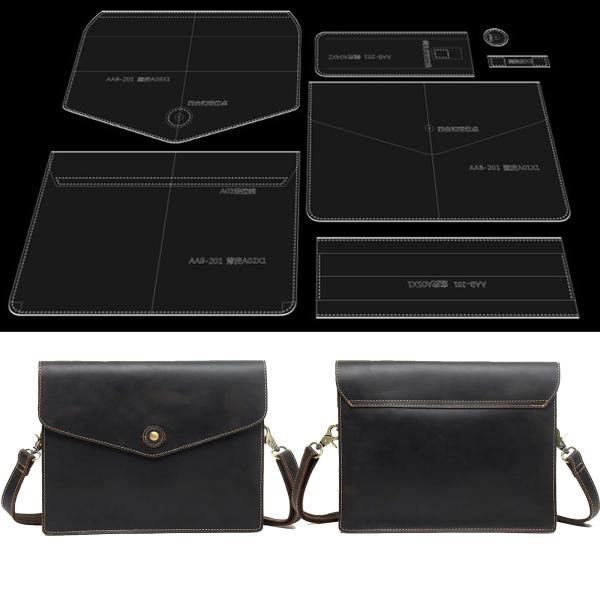 ・【アクリルテンプレート】レザークラフトアクリルケース、ハンドバッグ用ショルダーバッグパターンステンシルテンプレートツール。 (仕上げ製品は含まれません)。説明書なし。初心者には経験豊富な方が必要です。・【1:1物理比】1:1の物理比、透明...