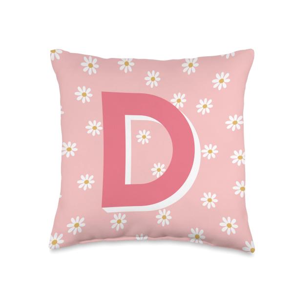 ・This Letter D Monogram Capital letter with Daisy White and Pink Flower Pattern is perfect for Mom, Grandma, Sister, Dau...