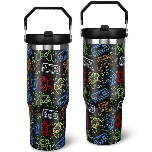 ・【Double Wall Vacuum Insulation】With double wall vacuum insulation and 18/8 stainless steel, our 30 ounce gaming tumbler...