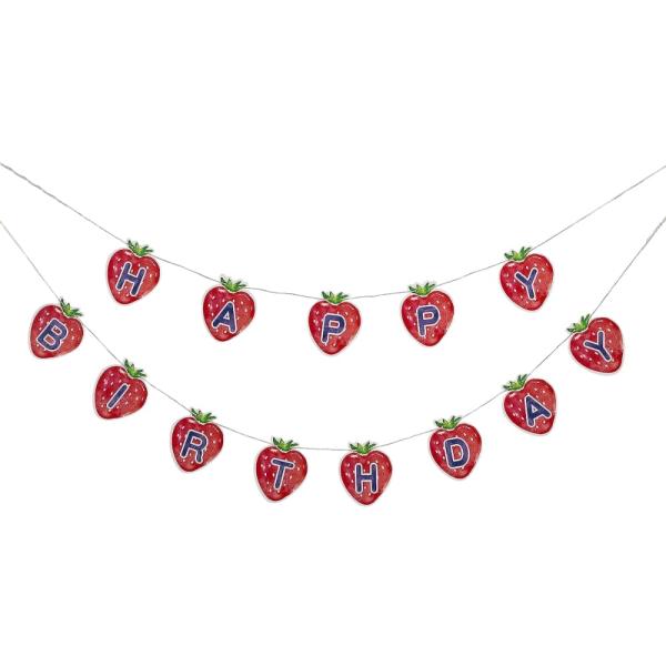 ・GENEROUS LENGTH: The 1 pc strawberry happy birthday banner measures an impressive 7 feet in length by 6 inches in heigh...