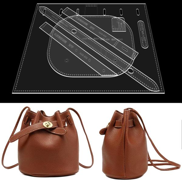 ・【アクリルテンプレート】レザークラフトアクリルケース、ハンドバッグ用ショルダーバッグパターンステンシルテンプレートツール。 (仕上げ製品は含まれません)。説明書なし。初心者には経験豊富な方が必要です。・【1:1物理比】1:1の物理比、透明...