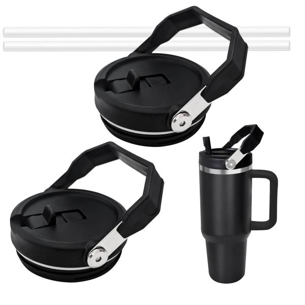 ・Flip Straw Handle Lid, Spill-Proof, Leak-Proof ＆ Easy Carry: Upgrade your tumbler with this leak-proof and spill-proof ...