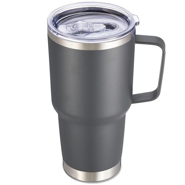 ・30 oz Tumble with Handle: Stainless steel handle does not come off easily and gives you a firm grip experience, carryin...
