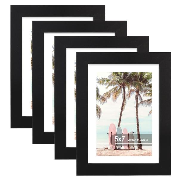・Sturdy Material and Glass: The 5 x 7 frame is made of sturdy wood rather than plastics, great looking and the mounting ...