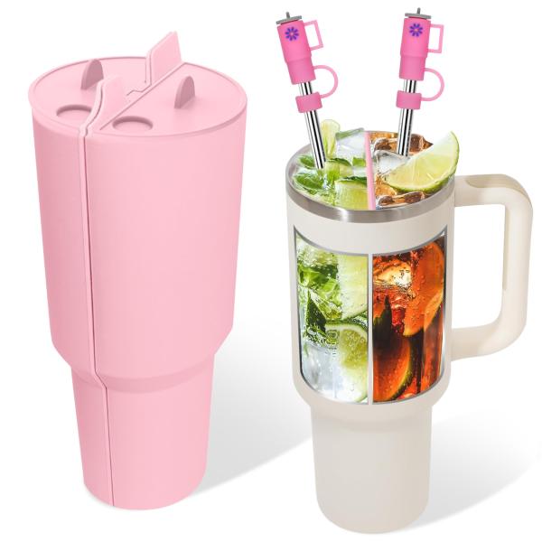 ・You will Get: This package includes 2 straw toppers and 2 inner dividers in pink color, designed specifically for the 4...