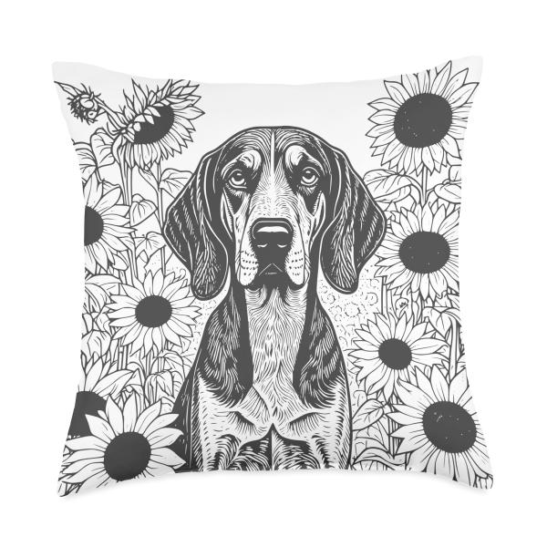 ・Bluetick Coonhound sunflowers is great for dog lovers and sunflower lovers.・100% spun-polyester fabric・Double-sided pri...