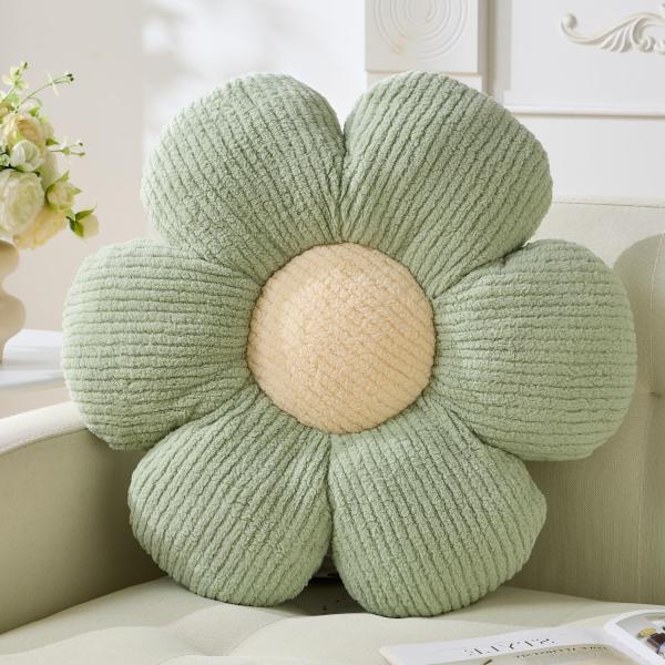 ・花の形のデザイン:デイジーのクッションは、それぞれの花びらが膨らみ、サポート力、快適な座り心地、肌に優しい生地、繊細で柔らかい、フラワーピローは女の子の部屋の装飾にも最適です。・素材:非常に柔らかいフラシ天の生地を使用し、強度と耐久性のた...