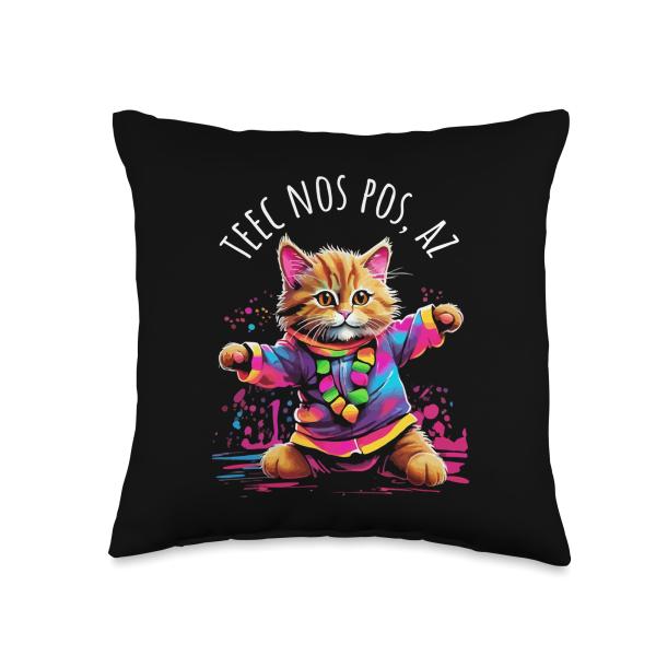 ・Teec Nos Pos Arizona USA cute and fun dancing cat, kitten, quirky, colorful design, featuring a kitty, cat, dancing, wi...