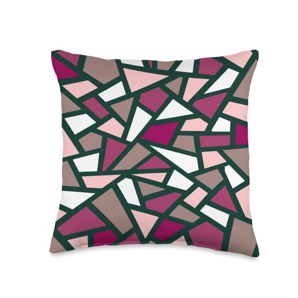 ・Geodesic Abstract Pattern 7 Rose Pink White is an original nonsymmetrical design of stripes mimicking the effect of geo...