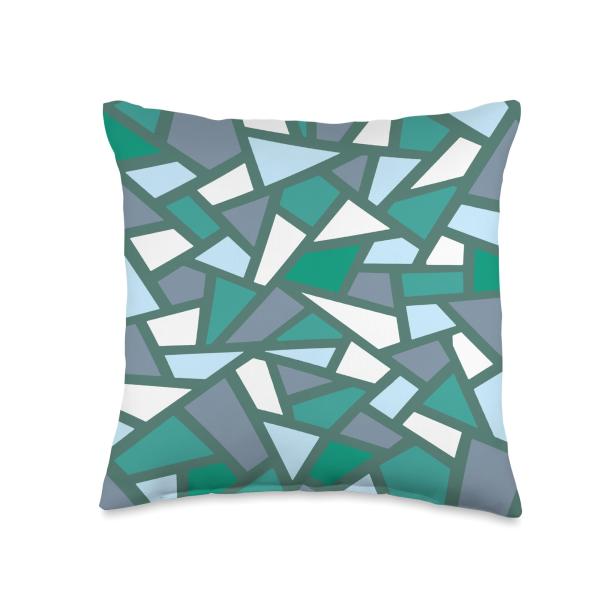 ・Geodesic Abstract Pattern 9 Teal Lilac White is an original nonsymmetrical design of stripes mimicking the effect of ge...