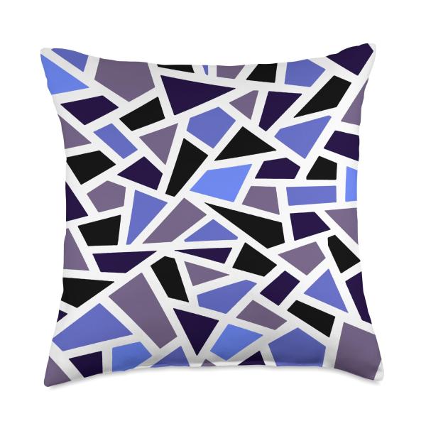 ・Geodesic Abstract Pattern 11 Blue Lilac Black is an original nonsymmetrical design of stripes mimicking the effect of g...