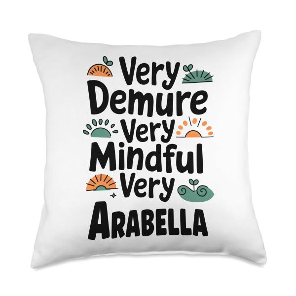 ・Fun Popular Trendy Arabella Very Demure Very Mindful Very Arabella personalized named tee. Meme funny gift for women ＆ ...