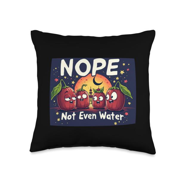 ・Playful Ramadan Humor: Features the witty quote "Nope Not Even Water," capturing the essence of Ramadan fasting in a fu...
