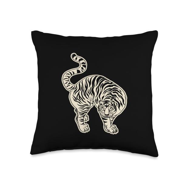 ・Tiger in sitting position with an hangeul text says holang-i or Tiger in English・Traditional Korean Tiger Gift perfect ...