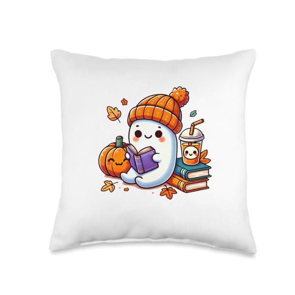 ・Features a cute ghost reading a book and sipping coffee, ideal for book lovers and Halloween enthusiasts.・This tee is g...