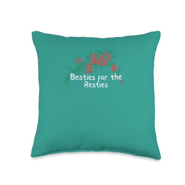 ・Funny Besties for the Resties Saying flowers cute red graphic floral retro sarcastic pun quote art womens mens joke sar...