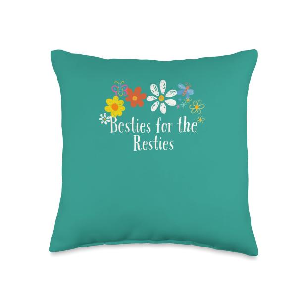 ・Funny Besties for the Resties Saying Flowers graphic retro sarcastic pun quote art womens mens joke sarcasm jokes cute ...
