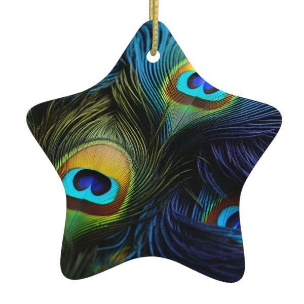 ・High-quality materials: Peacock Feather Pattern ceramic ornaments for holiday is made of high quality white ceramics an...